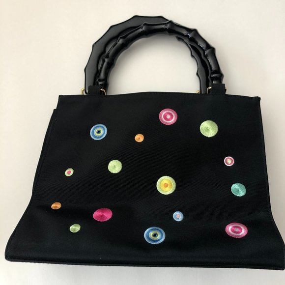 Tiannl | Bags | Tianni Small Black Purse Mutli Colored Dots | Poshmark